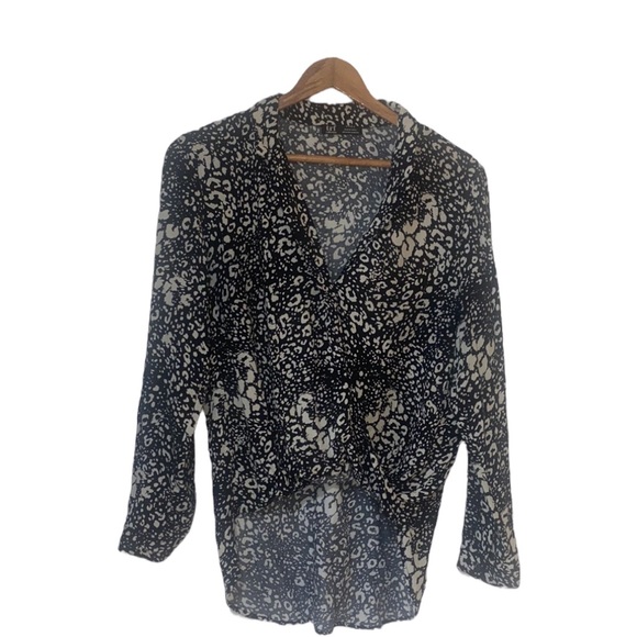 Zara | Tops | Zara Trf Collection Blouse High Low Blackwhite M | Poshmark